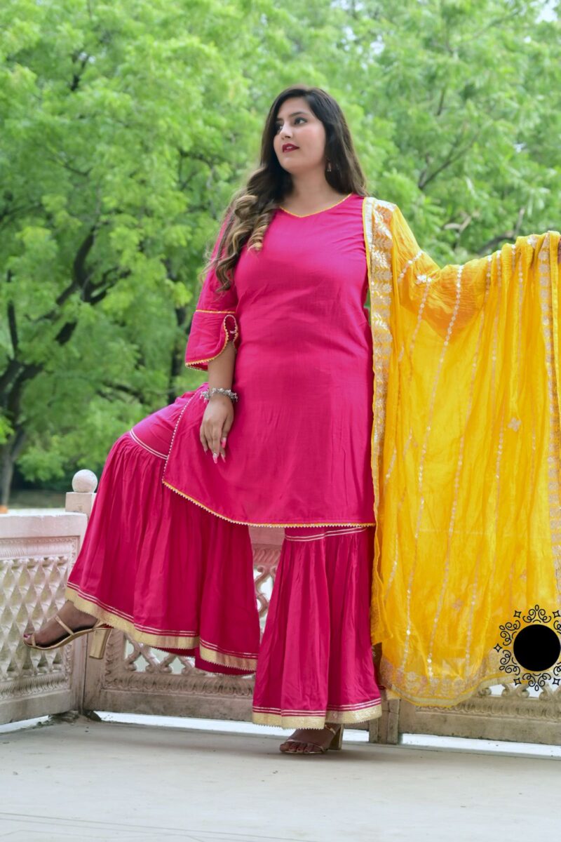 Shop Now Plus Size Rani Sharara Gotapatti Dupatta Set » 𝗔𝗗𝗜𝗥𝗜𝗖𝗛𝗔